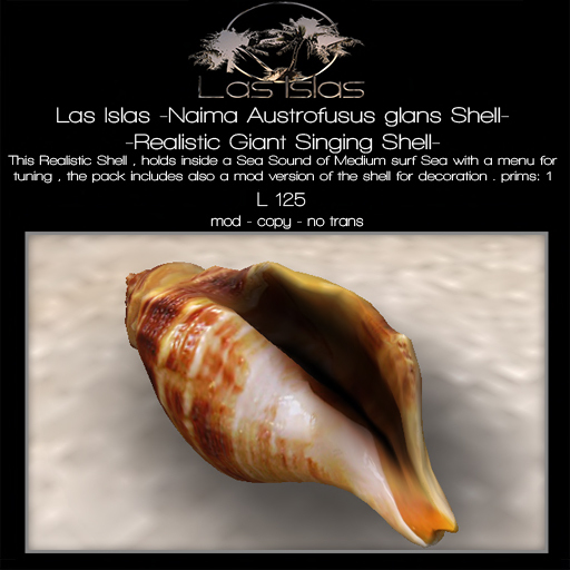 Second Life Marketplace - Las Islas -Sculpt Shell- Austrofusus glans - Medium-Slex